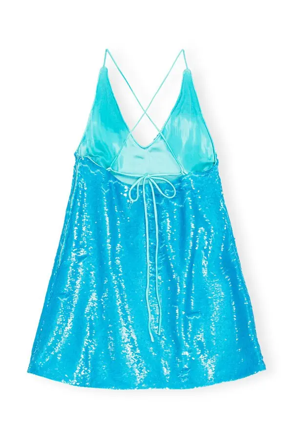 GANNI Sequin Embellished Strap Mini Dress
