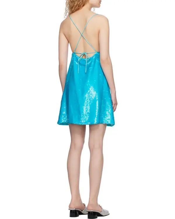 GANNI Sequin Embellished Strap Mini Dress