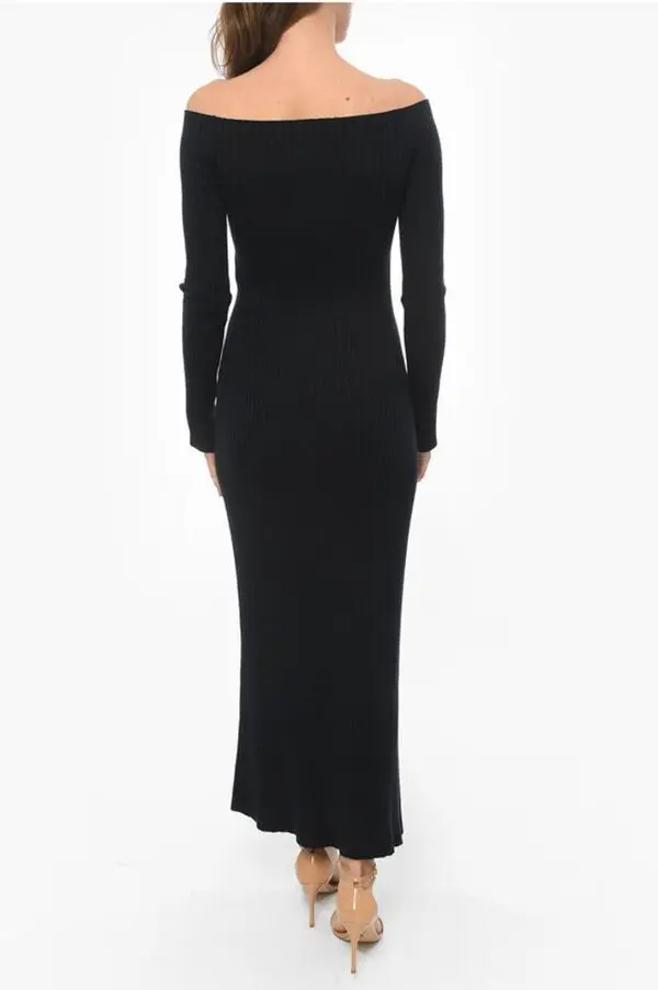 Chloé Long Sleeved Ribbed Maxi Dress