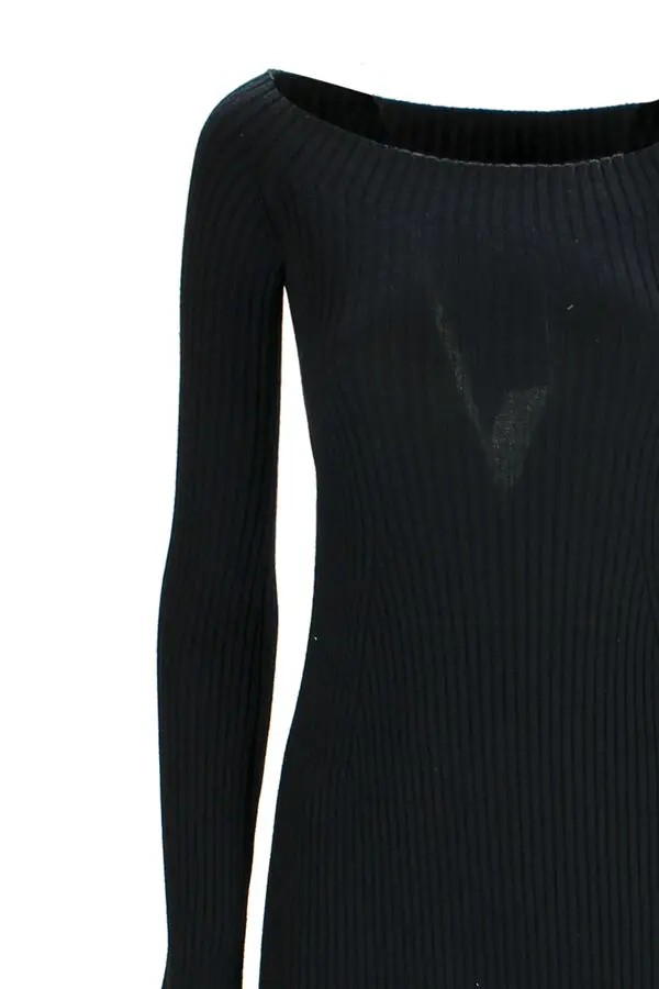 Chloé Long Sleeved Ribbed Maxi Dress