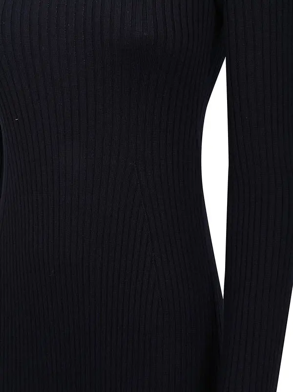 Chloé Long Sleeved Ribbed Maxi Dress
