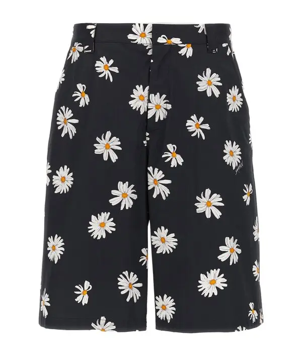 Moschino Floral Print Knee Length Shorts - Black