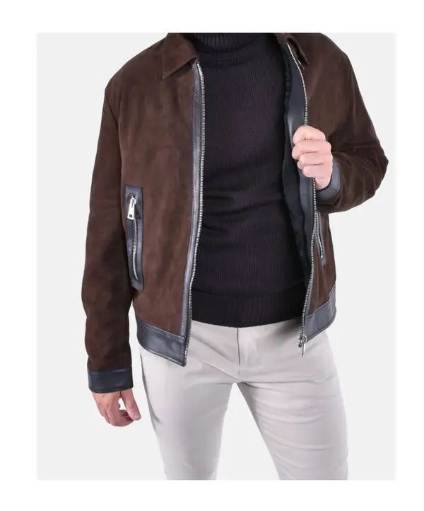 DONDUP Biker Zip Jacket With Lapel Collar And Patch Pockets