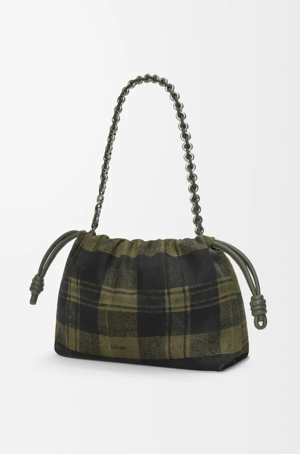 Loewe Medium Flamenco Tartan Suede Purse