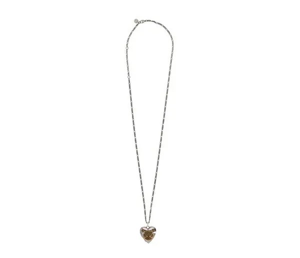 Alexander McQueen Heart Locket Necklace - Gray