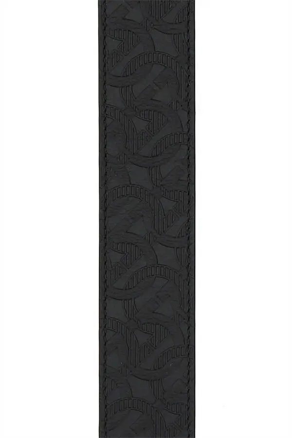 FERRAGAMO Gancini Embossed Reversible Leather Belt - Black