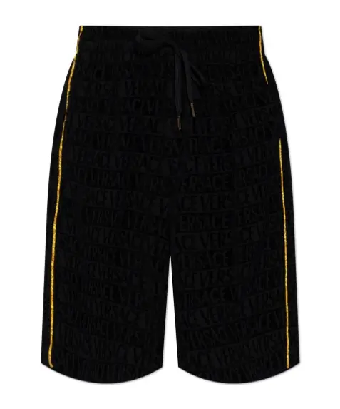 Versace Textured Logo Drawstring Shorts
