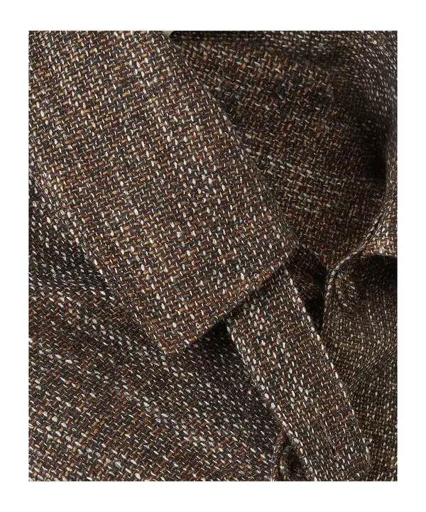 Fendi Asymmetrical Hem Tweed Short Cloak