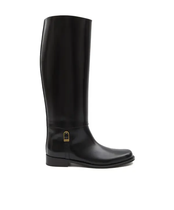 Saint Laurent Julia Logo Engraved Boots - Black