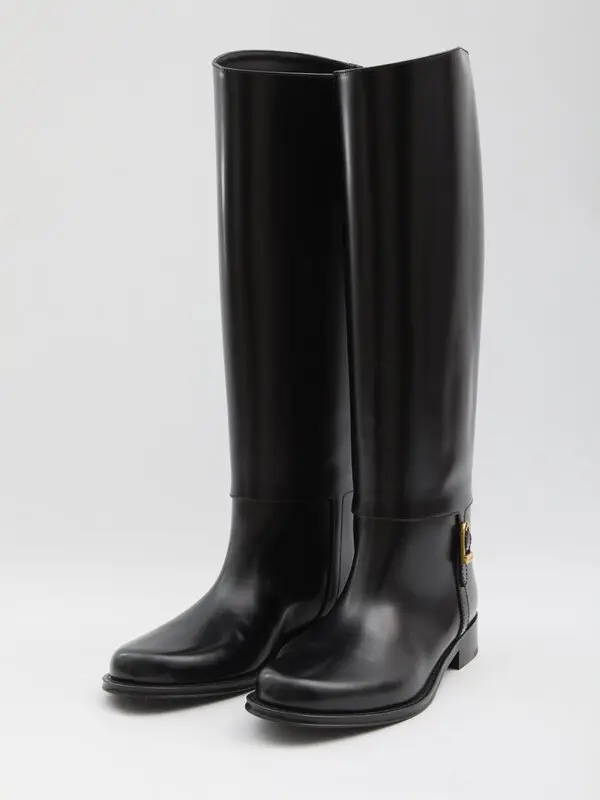 Saint Laurent Julia Logo Engraved Boots - Black