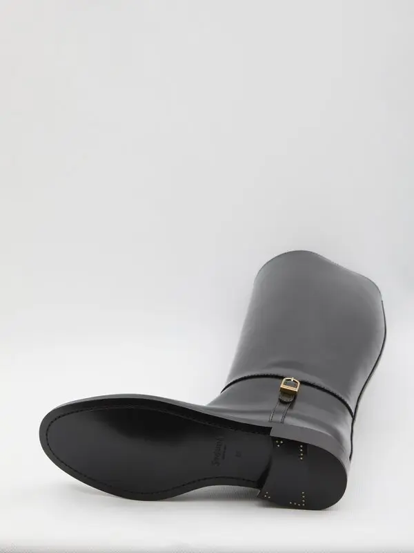 Saint Laurent Julia Logo Engraved Boots - Black