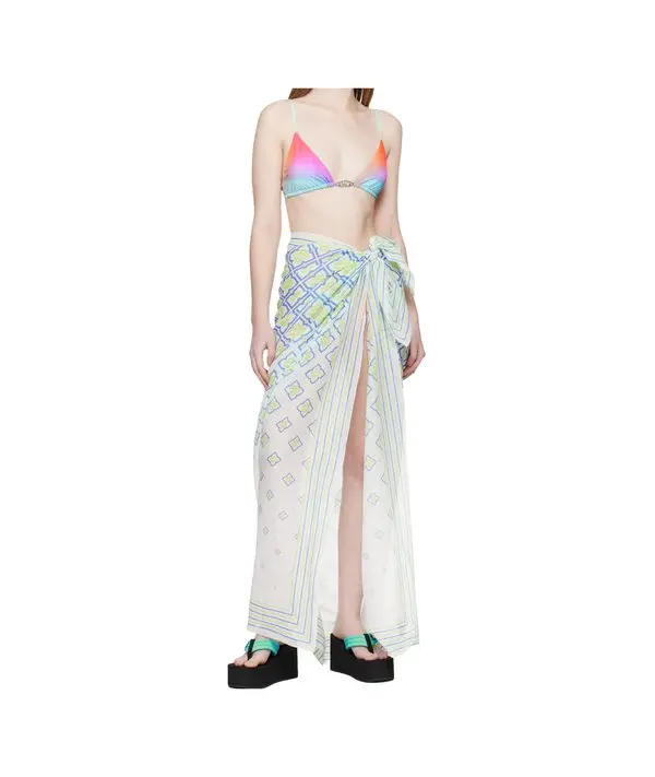 Casablanca Gradient Letter Pattern Midi Skirt