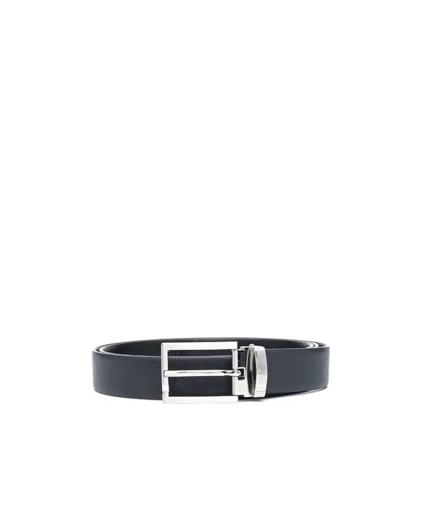 Emporio Armani Logo Engraved Buckled Belt - Black