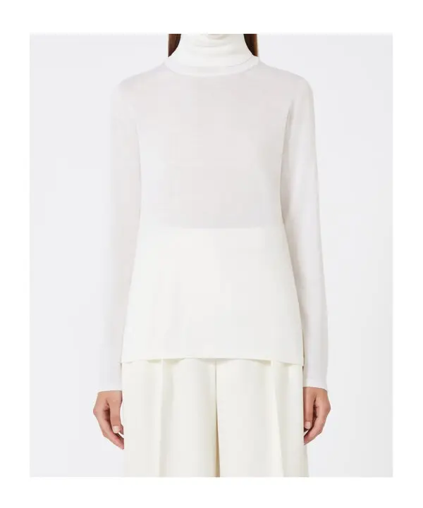 Max Mara Saluto Turtleneck Long-sleeved Jumper - White