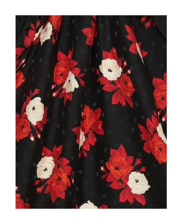 Saint Laurent V-neck Printed Long-sleeved Dress