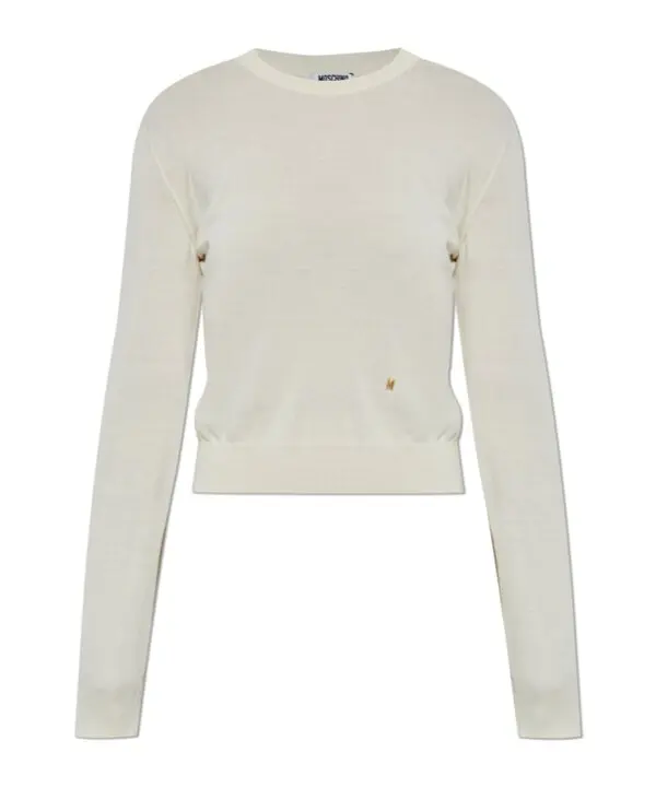 Moschino Detail Wool Sweater - Cream