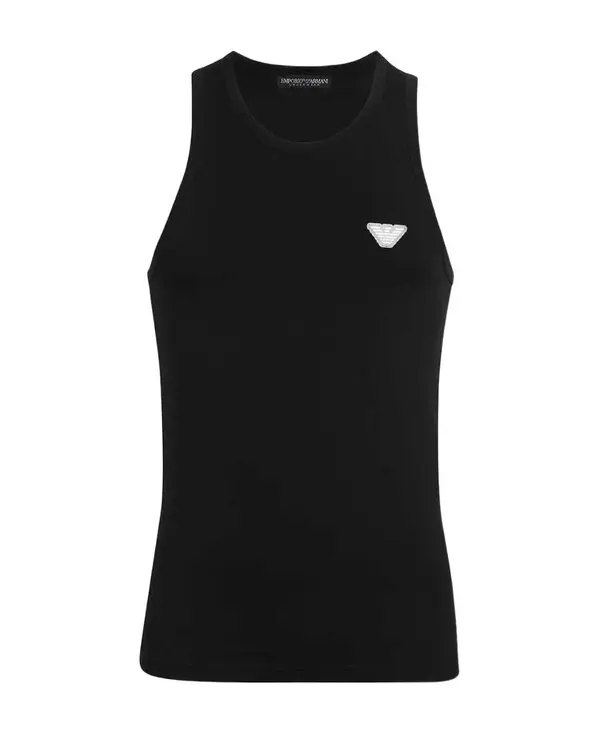 Emporio Armani Sleeveless Round Neck Vest - Black