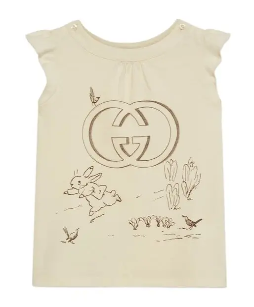 Gucci Printed Logo T-shirt - Nude