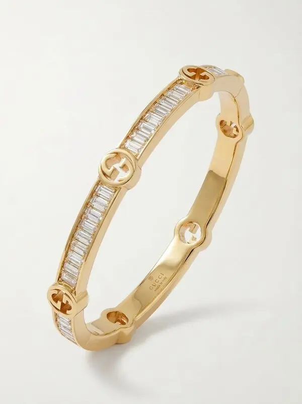 Gucci Blondie Crystal Bangle Bracelet - Gold