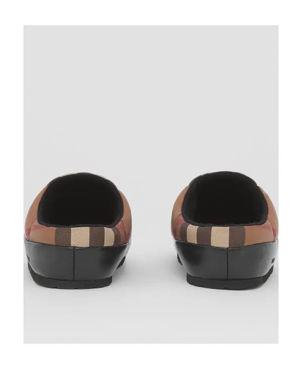 Burberry Northaven Vintage Checked Quilted Slippers - Black