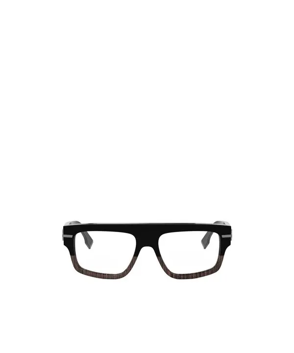 Fendi Geometric Eyeglasses - Nero/marrone