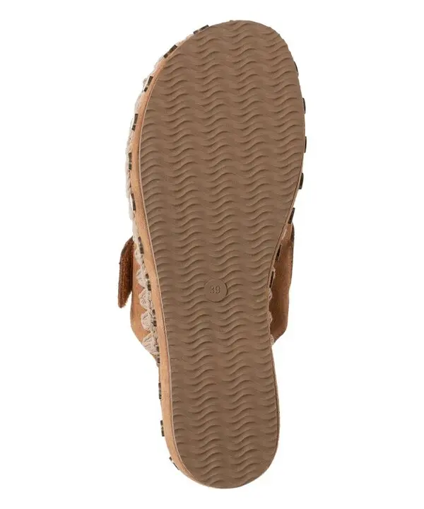 Mou Studded Platform Clogs - Brown