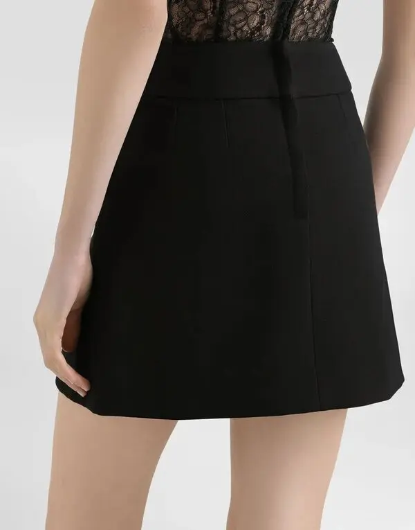 Dolce & Gabbana Crepe Mini Skirt With Tulle Detail