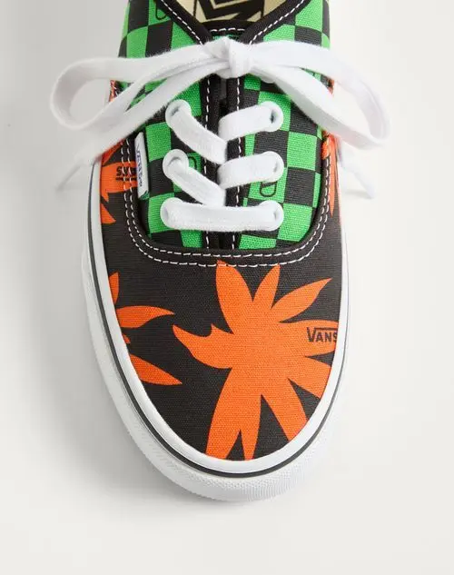Valentino Garavani X Vans Checked And Printed Lace-up Sneakers