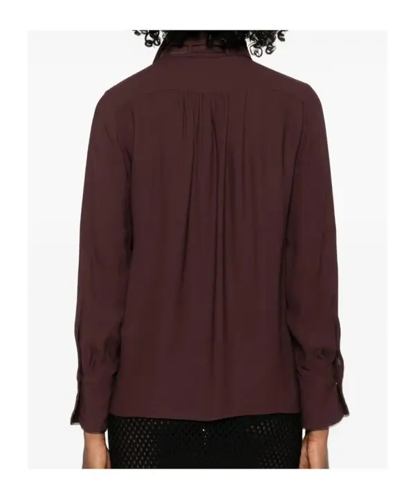 Elisabetta Franchi V-neck Long Sleeve Blouse With Sash Belt
