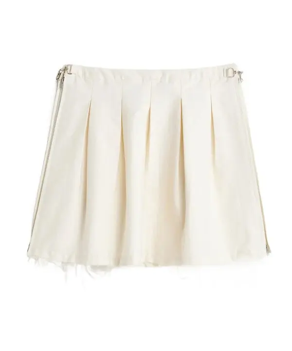 Our Legacy Pleated Skirt With Raw Hem And Side Zippers