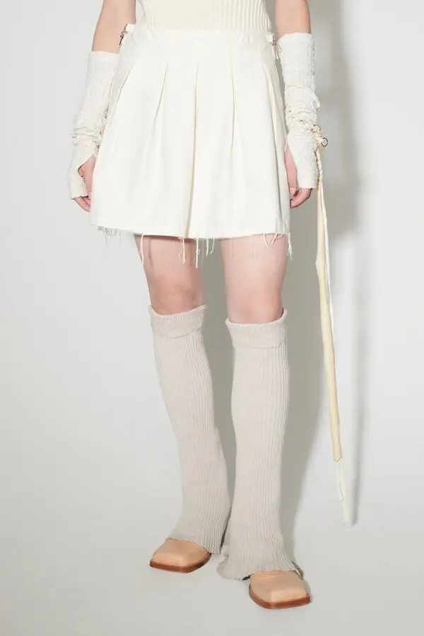 Our Legacy Pleated Skirt With Raw Hem And Side Zippers