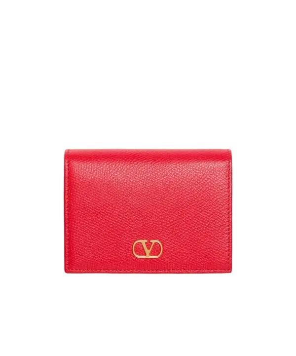 Valentino Garavani Vlogo Signature Foldover Top Wallet - Pure Rouge