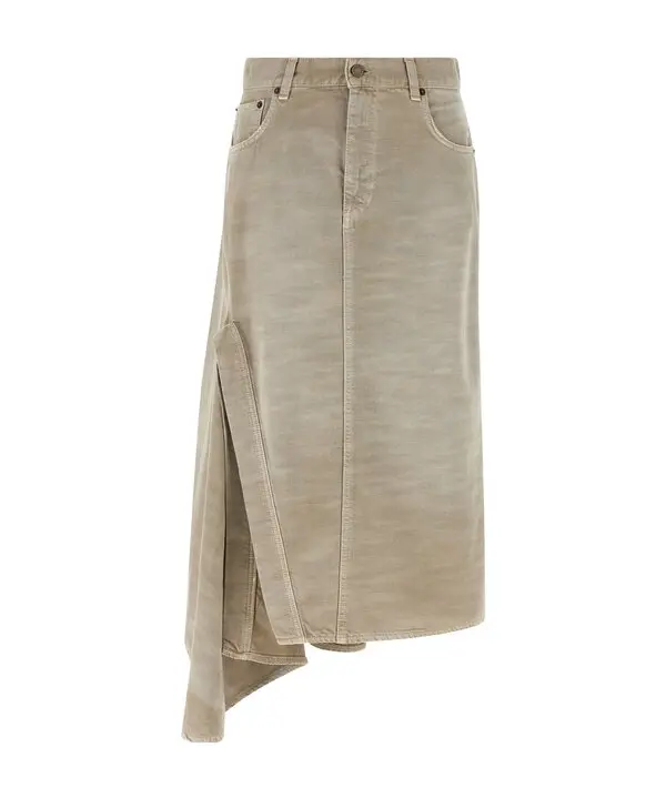 HAIKURE Ann Bull 44 Denim Midi Skirt - Grey