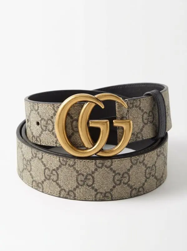 Gucci Reversible Gg Monogram Belt - Nude