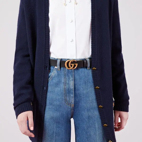 Gucci Reversible Gg Monogram Belt - Nude