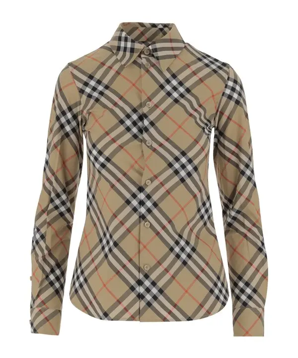 Burberry Slim-fit Checked Shirt - Nude