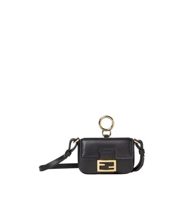 Fendi Nappa Leather Charm - Black