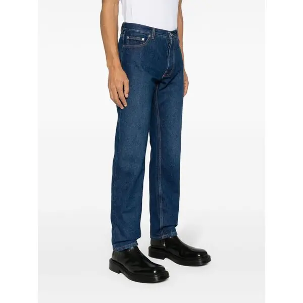 Off-White Low-rise Straight Leg Jeans - Blue