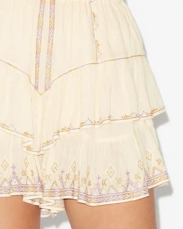Isabel Marant Étoile Jocadia Embroidered Tiered Shorts