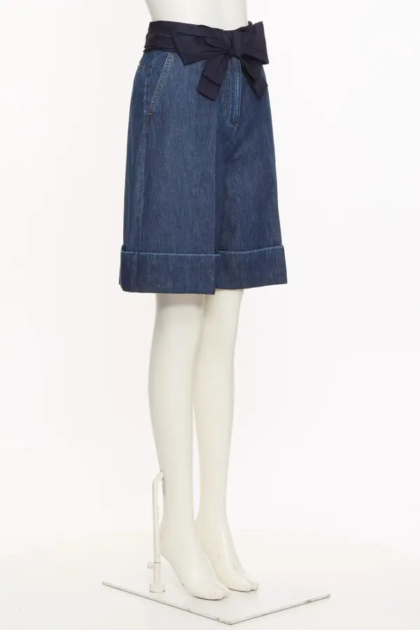 Valentino Garavani Denim Shorts With Bow Embellishment