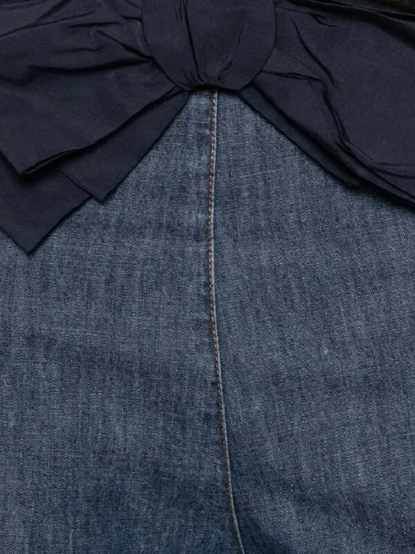 Valentino Garavani Denim Shorts With Bow Embellishment