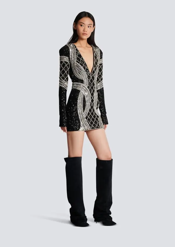 Balmain Sequin Embellished Mini Dress