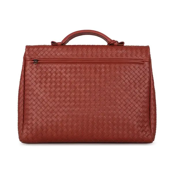 Bottega Veneta Intrecciato Weaving Briefcase - Brown