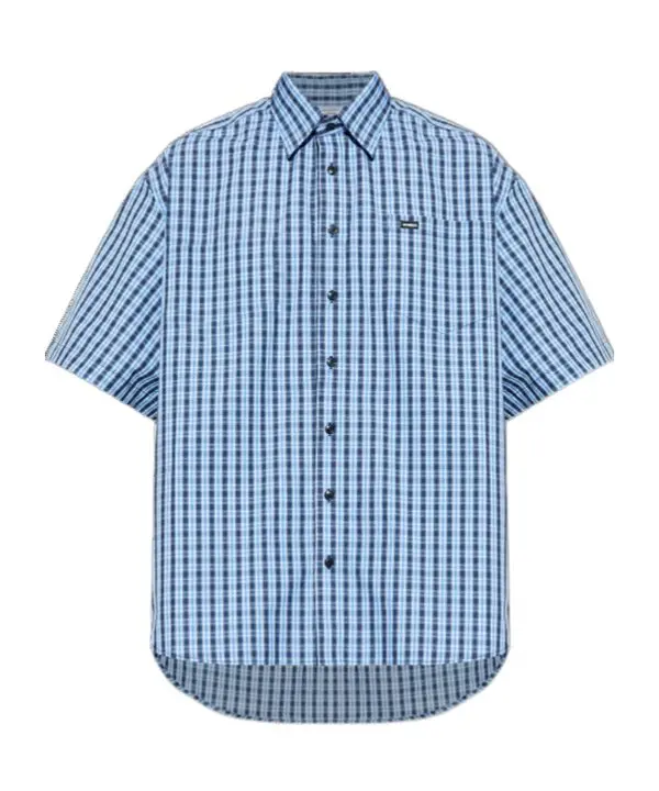Vetements Logo Patch Checked Short-sleeve Shirt