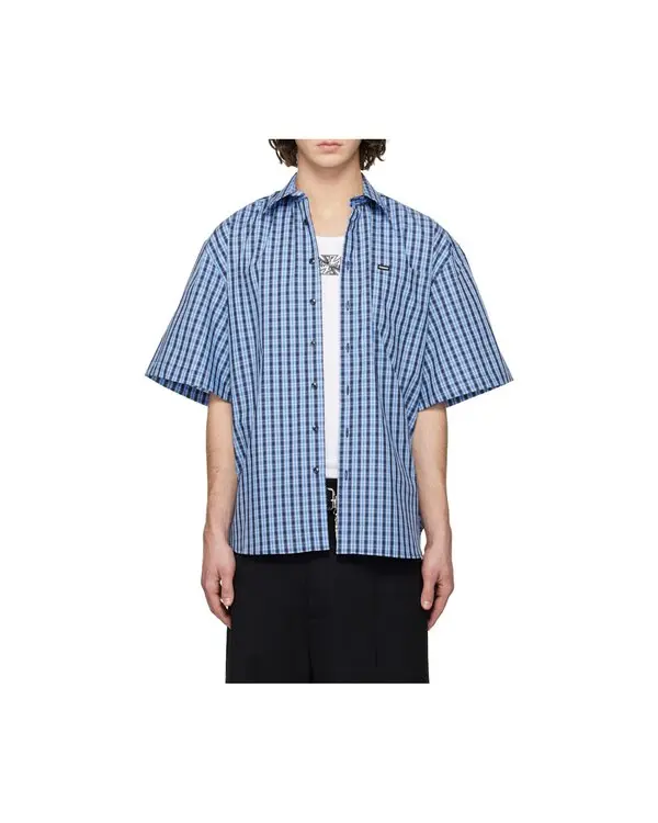 Vetements Logo Patch Checked Short-sleeve Shirt