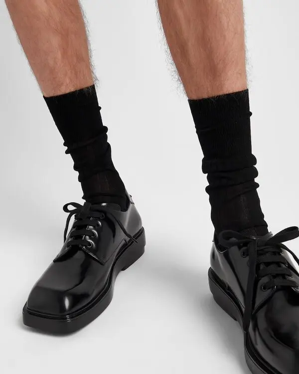 Prada Brushed Leather Derby Shoes