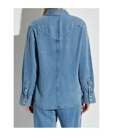 SAMSOE SAMSOE Denim Button-up Shirt With Classic Collar