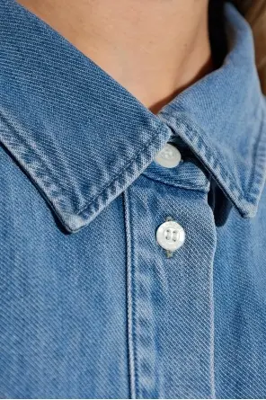 SAMSOE SAMSOE Denim Button-up Shirt With Classic Collar