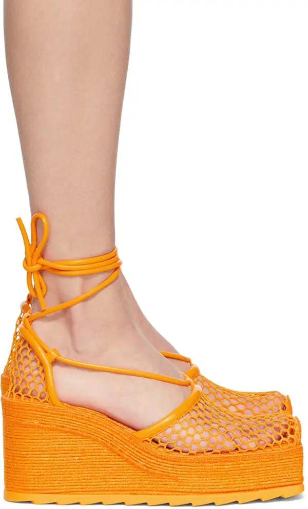 Bottega Veneta Net-panel Wedge Sandals