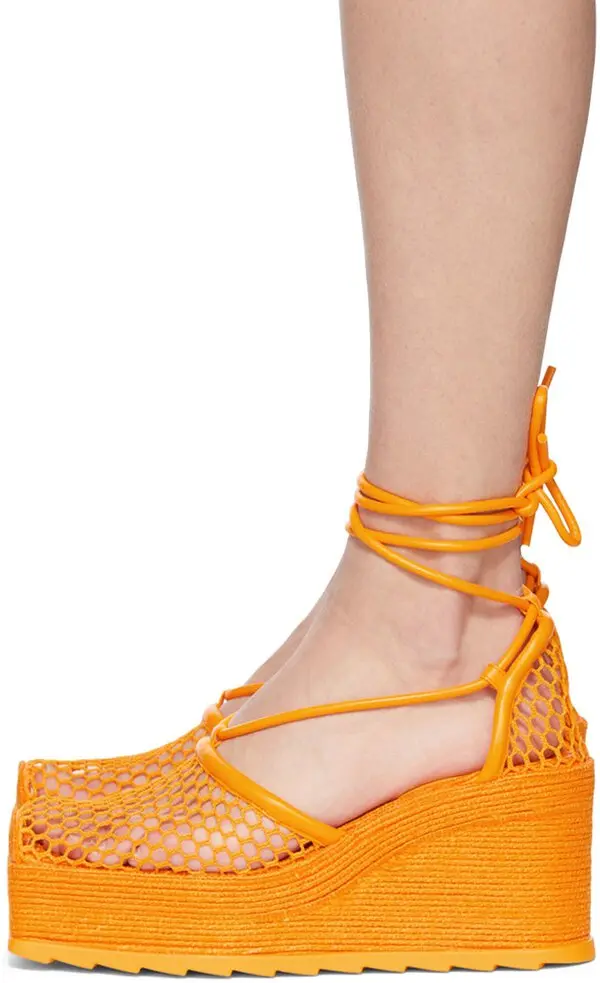 Bottega Veneta Net-panel Wedge Sandals
